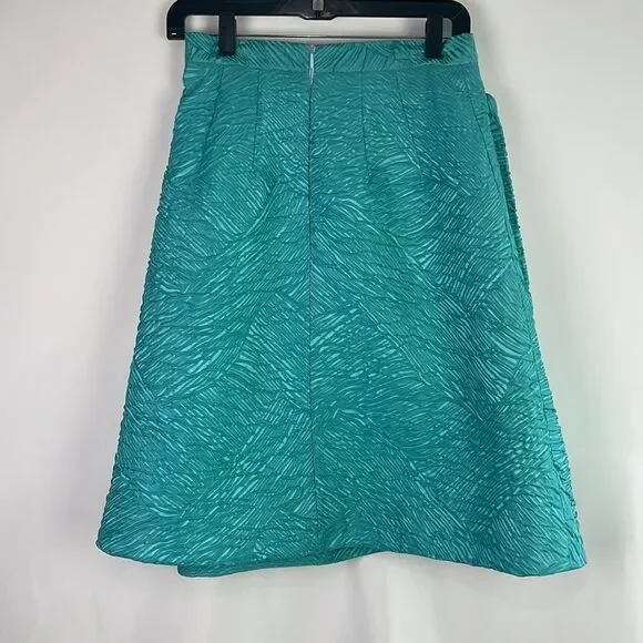 STOGOVA Teal Pleated A Line Skirt A-Line or Full
